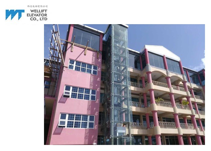 Machine Roomless Commercial Exterior Elevator , Exterior Glass Elevator ...